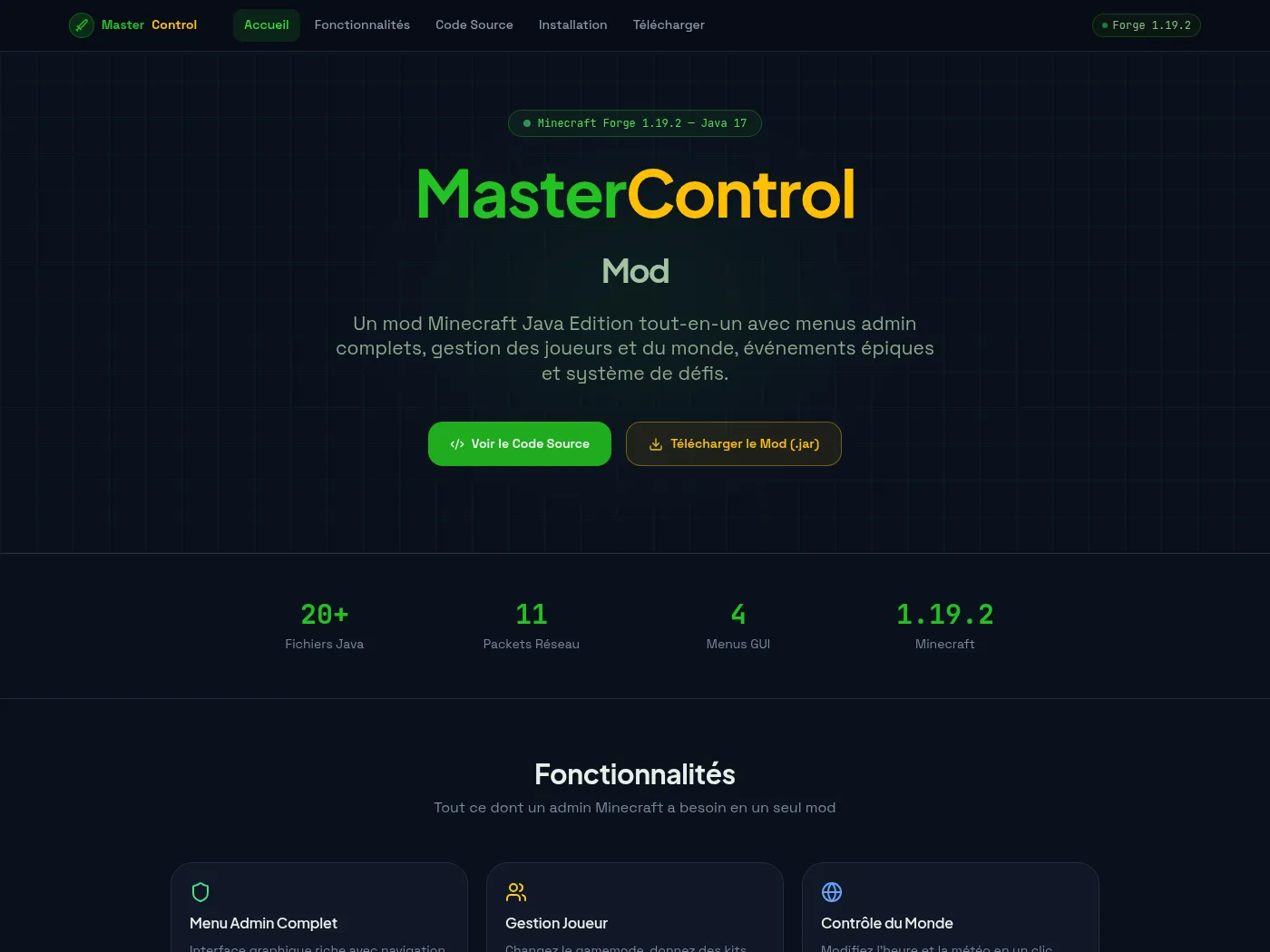 Minecraft MasterControl Mod