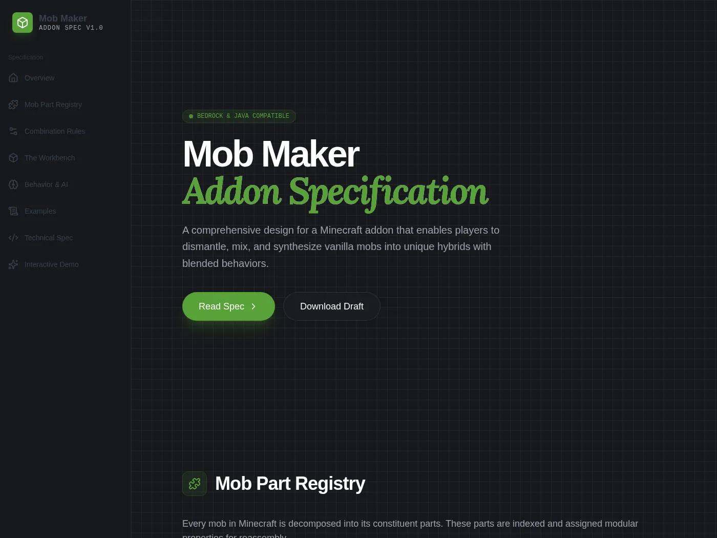 Mob Maker Addon Spec