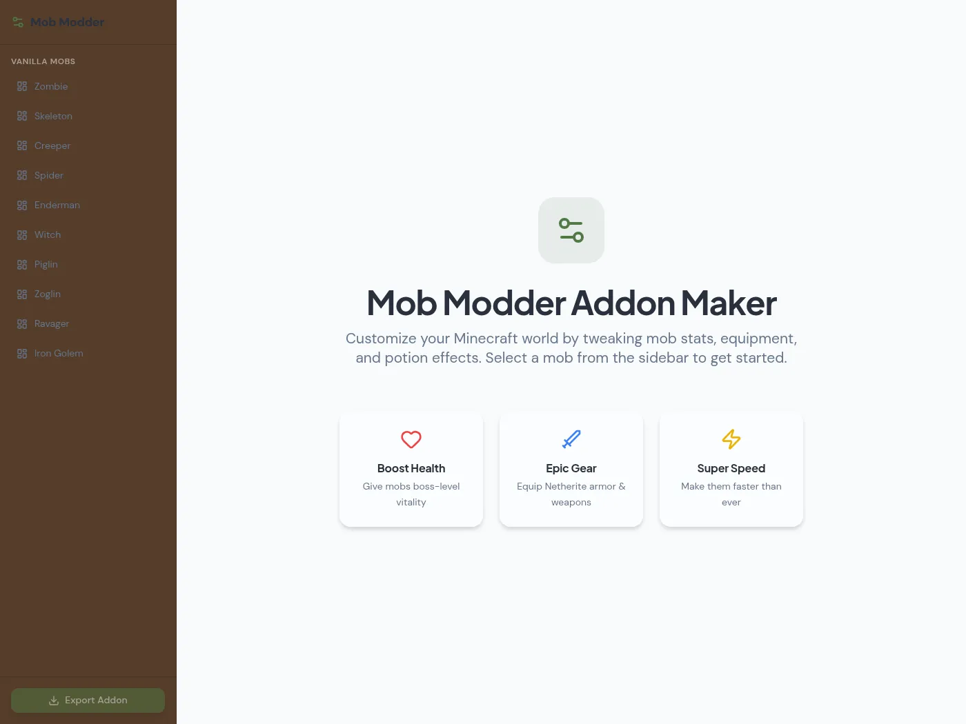 Mob Modder Addon