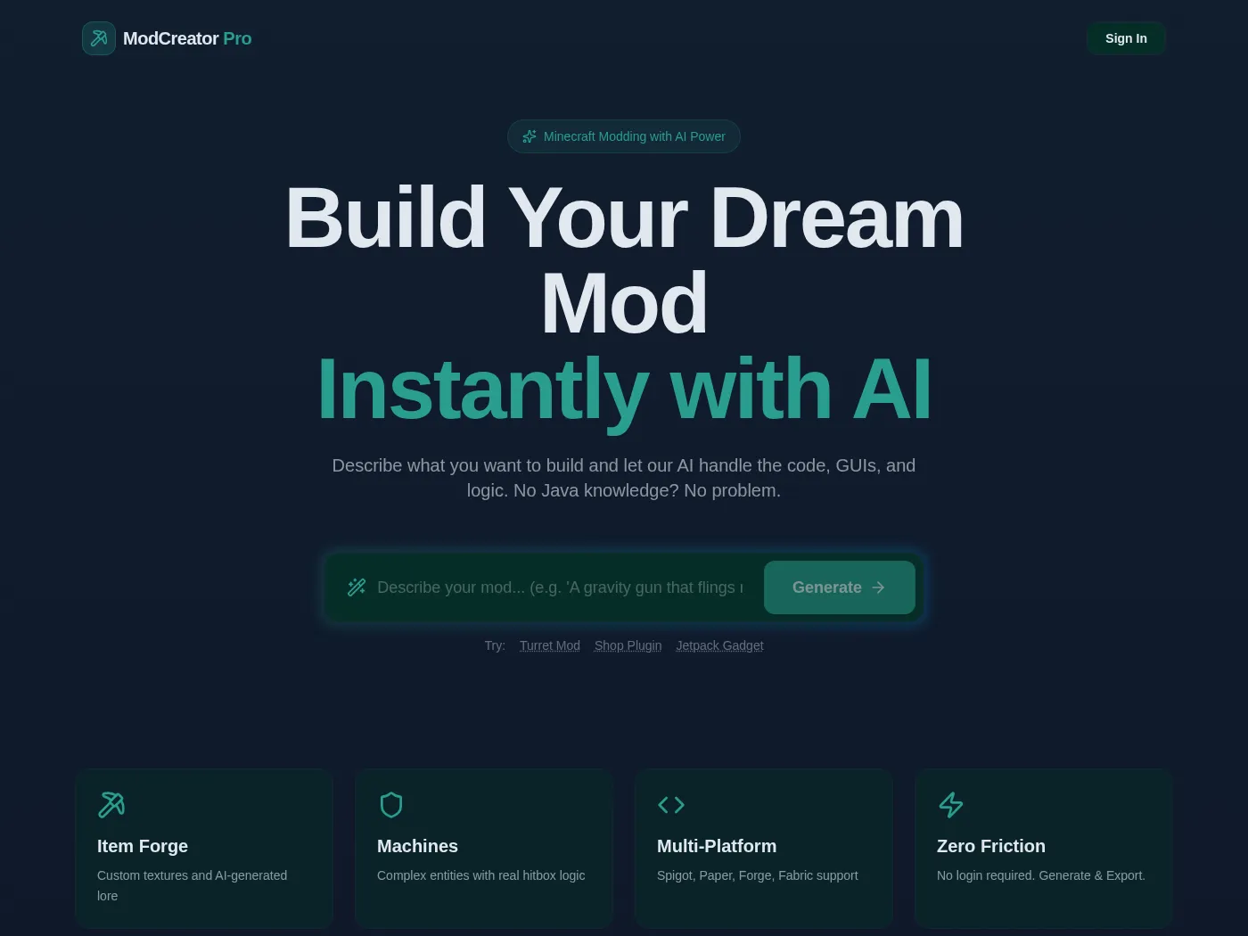 Minecraft Mod Creator Pro