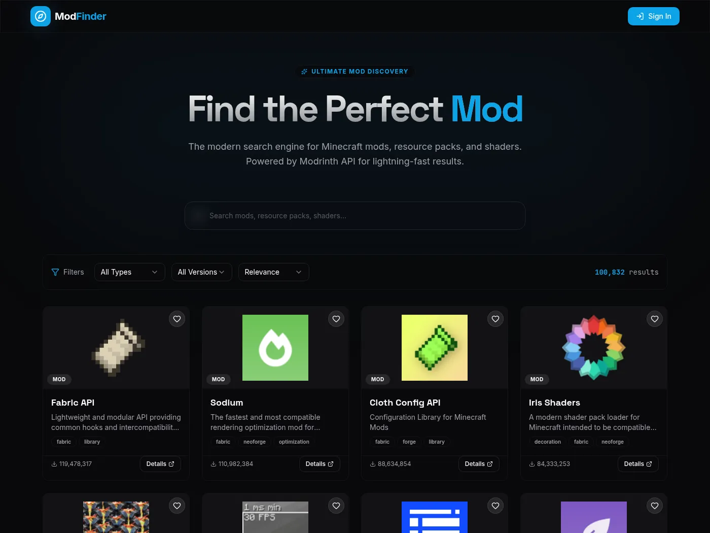 ModFinder for Minecraft
