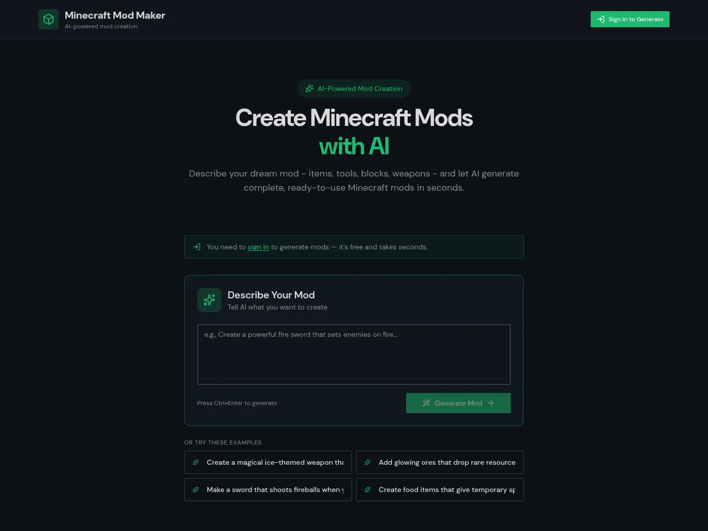 Minecraft Mod Generator