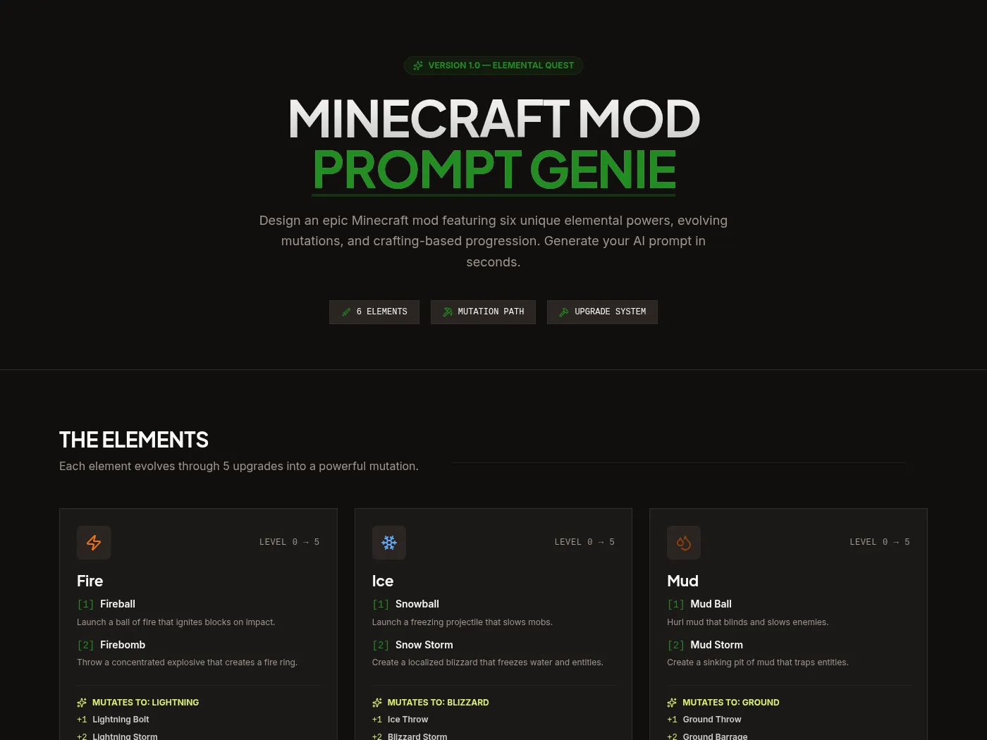 Elemental Mod Prompt Genie