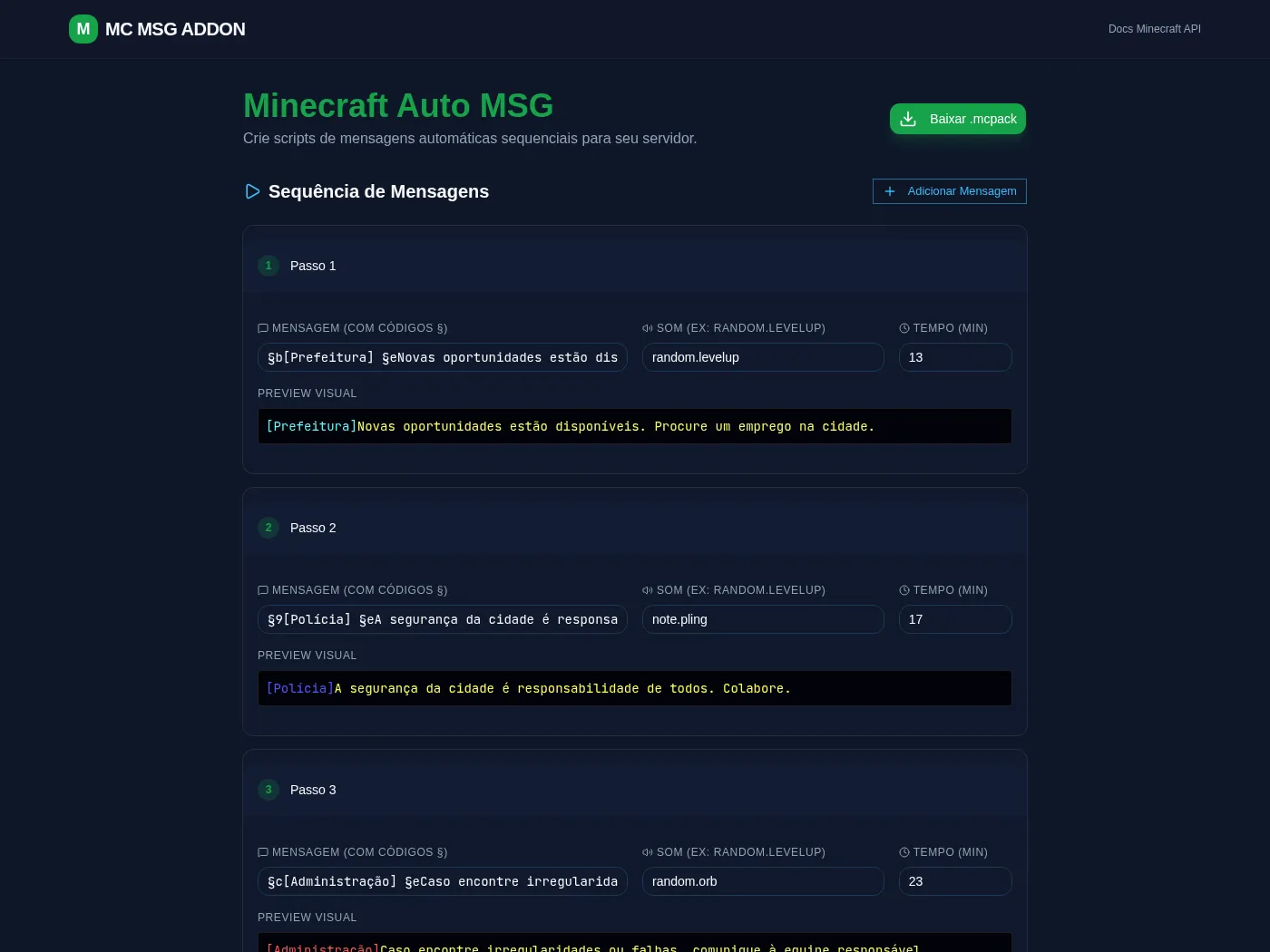 Minecraft Auto Message Script
