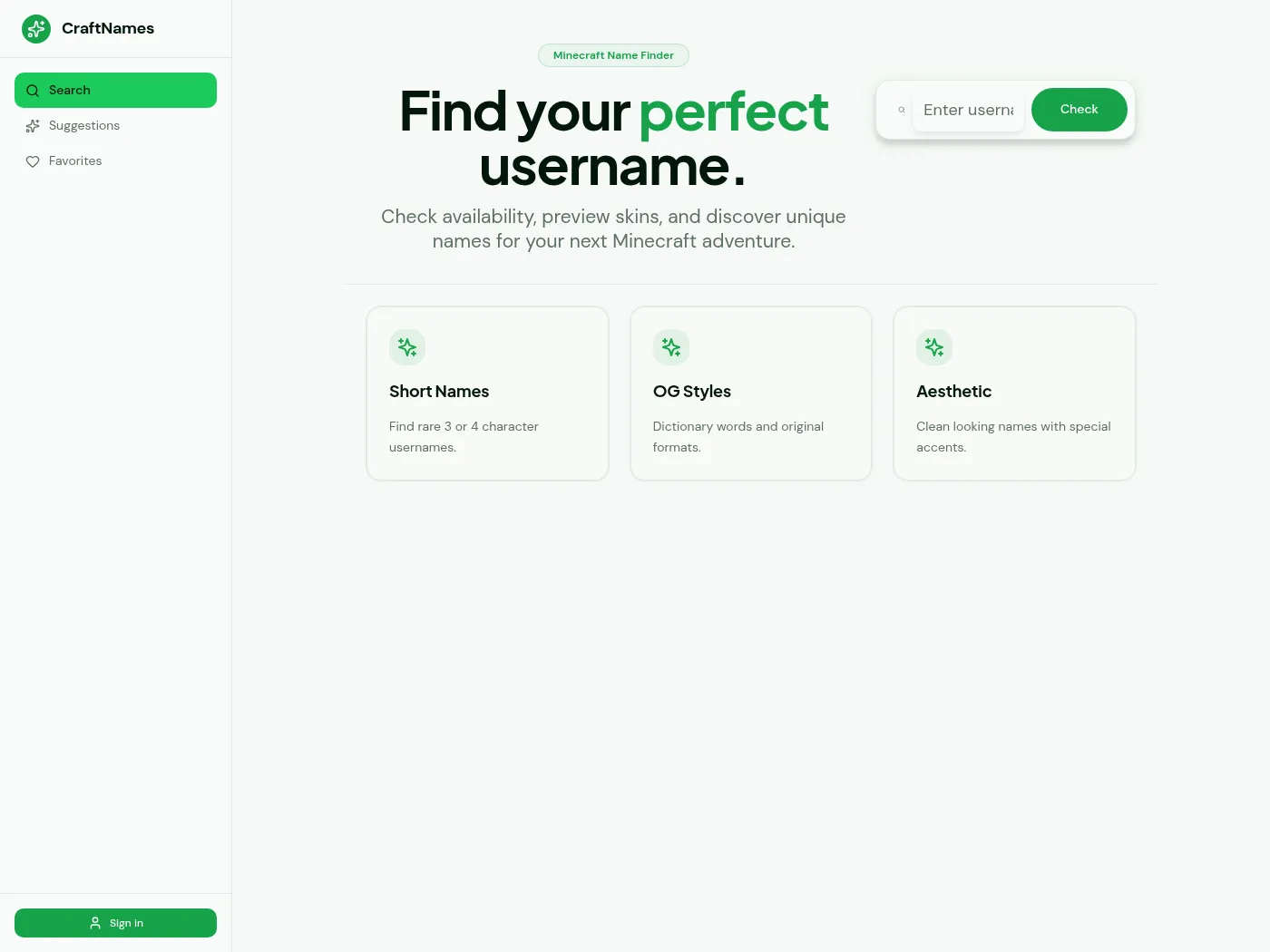 Minecraft Name Finder