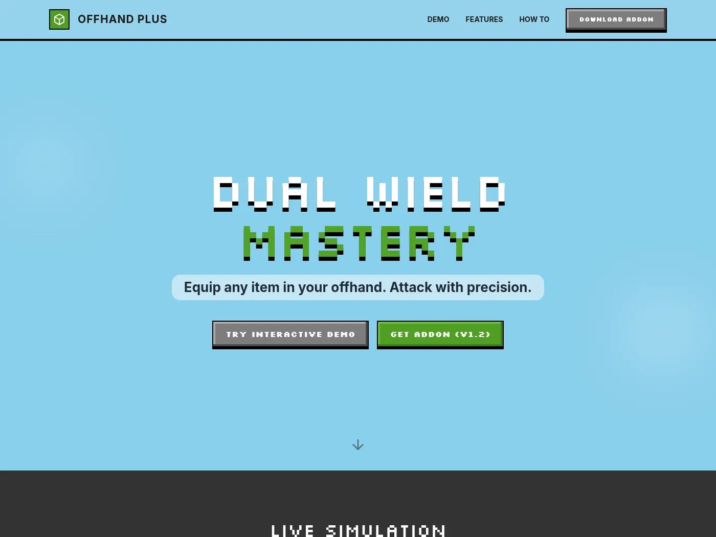 Minecraft Offhand Addon Site