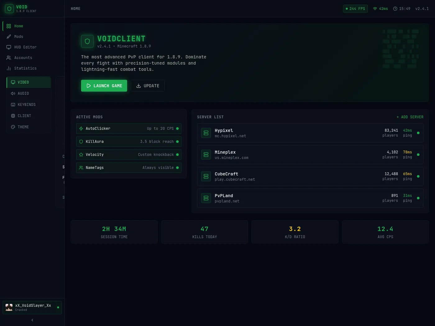 PvP Minecraft Client