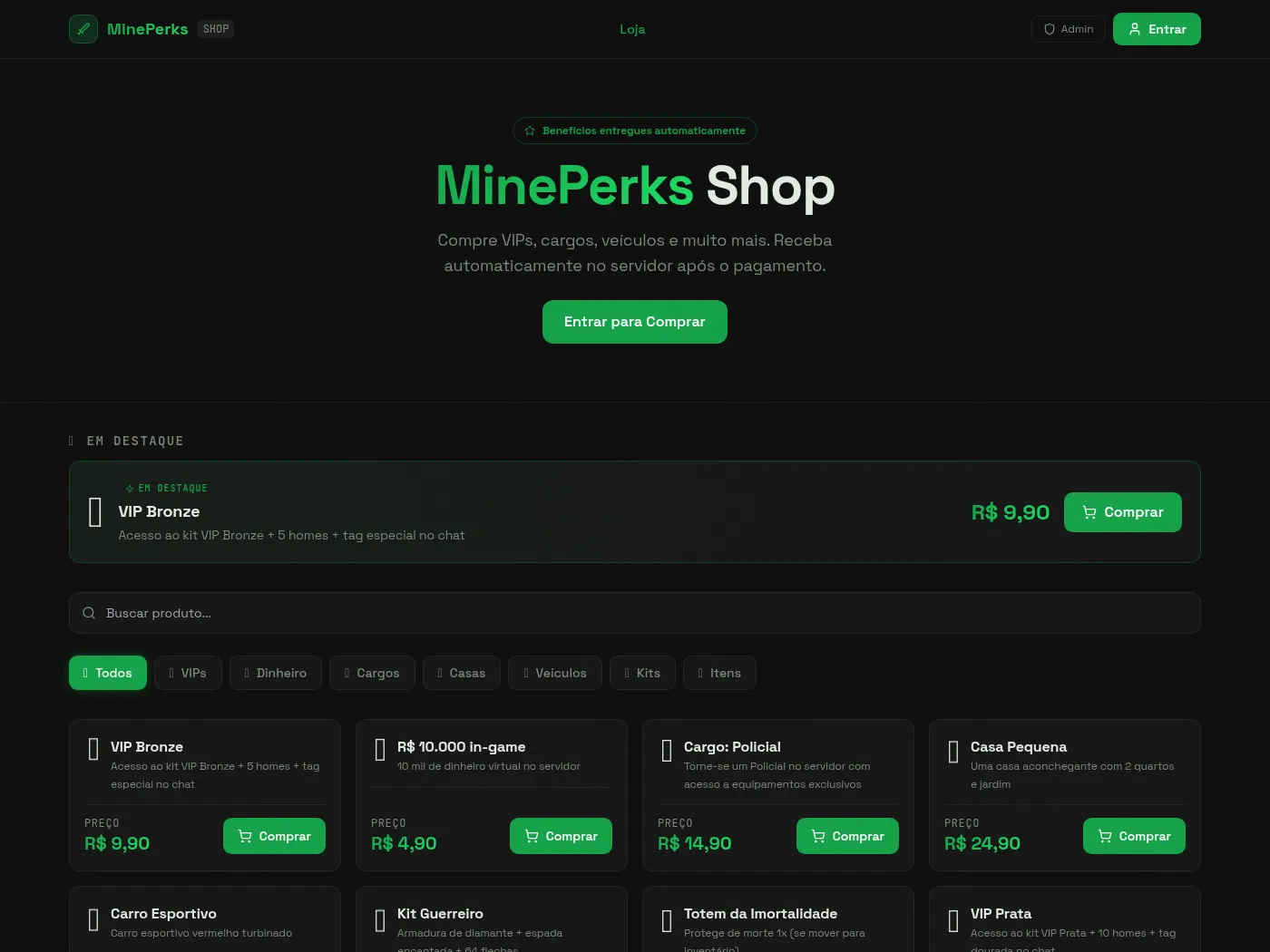 MinePerks Shop