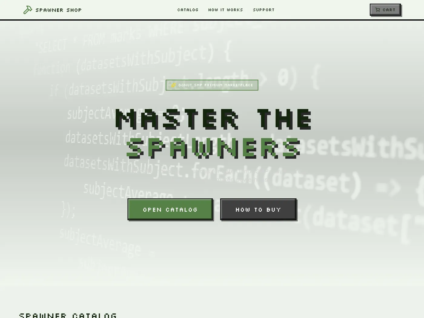 Spawner Shop Webpage