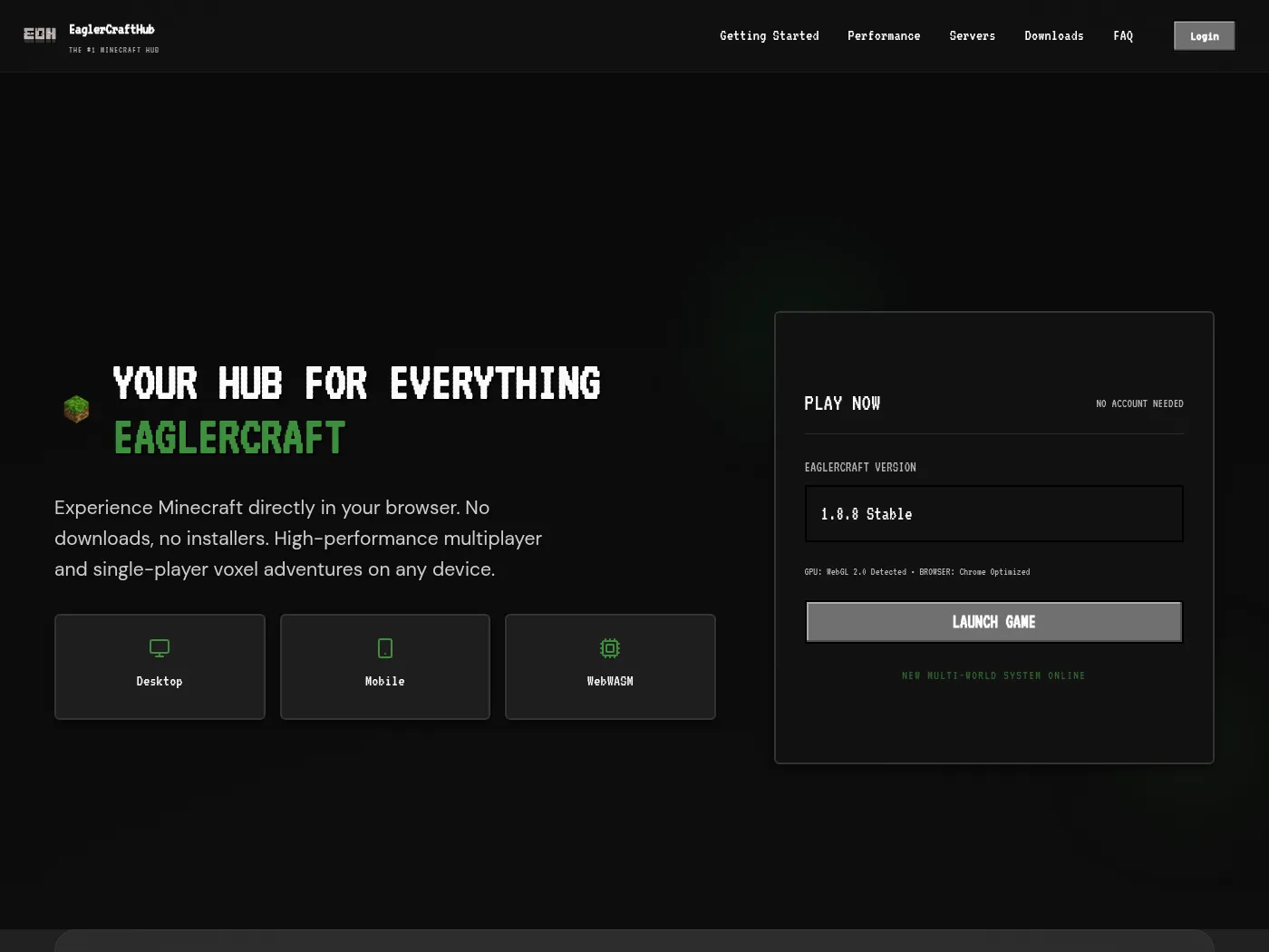 EaglerCraft Web Clone