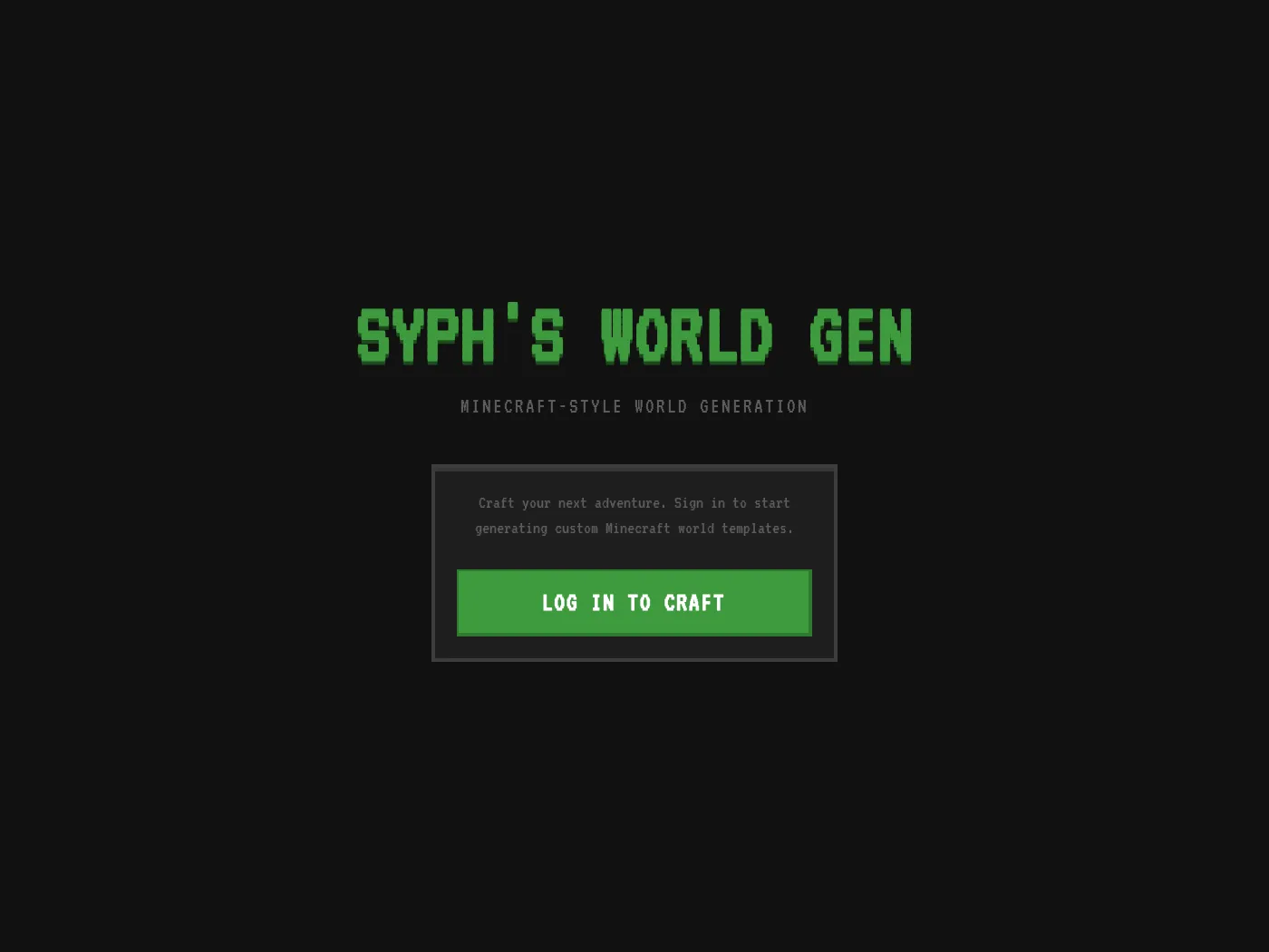 Syph's World Gen