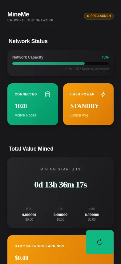 MineMe Crypto Dashboard