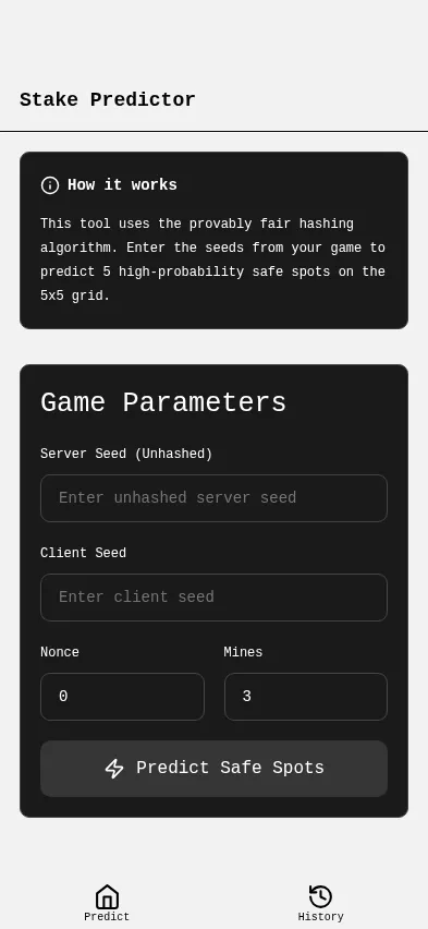 Stake Mines Predictor