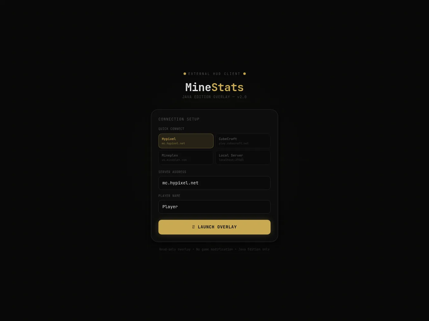 MineStats Overlay