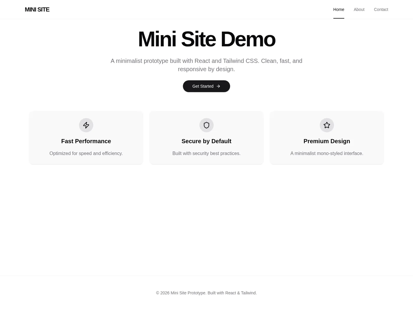 Mini Site Demo