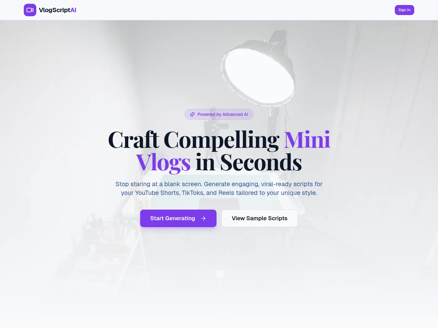 Mini Vlog Script Generator