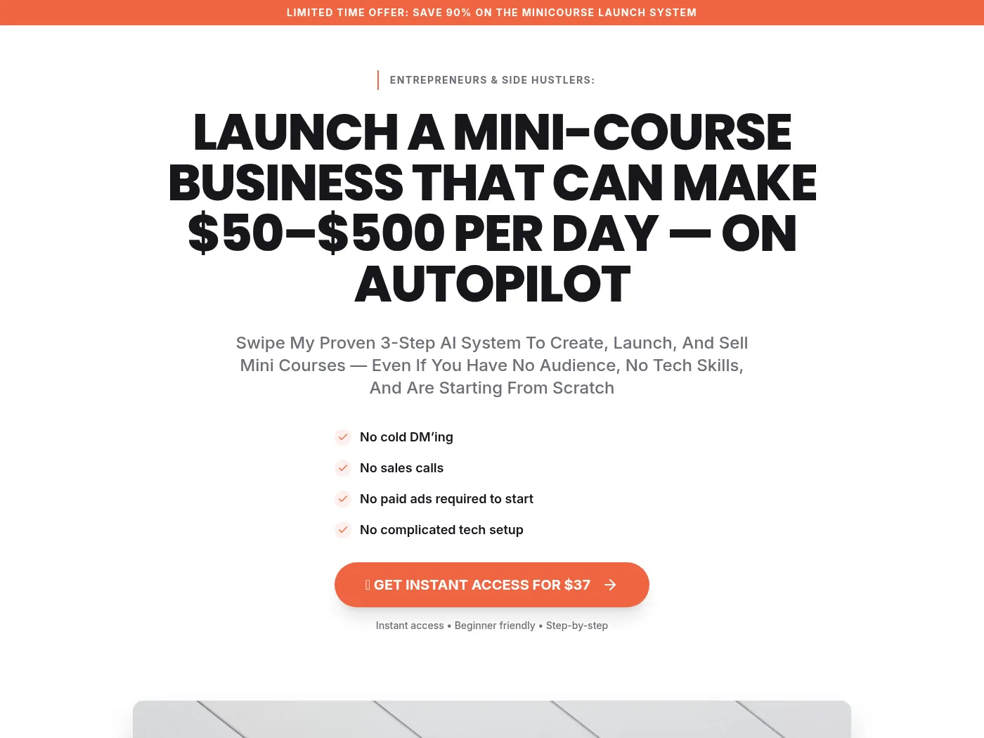 MiniCourse Launch Page