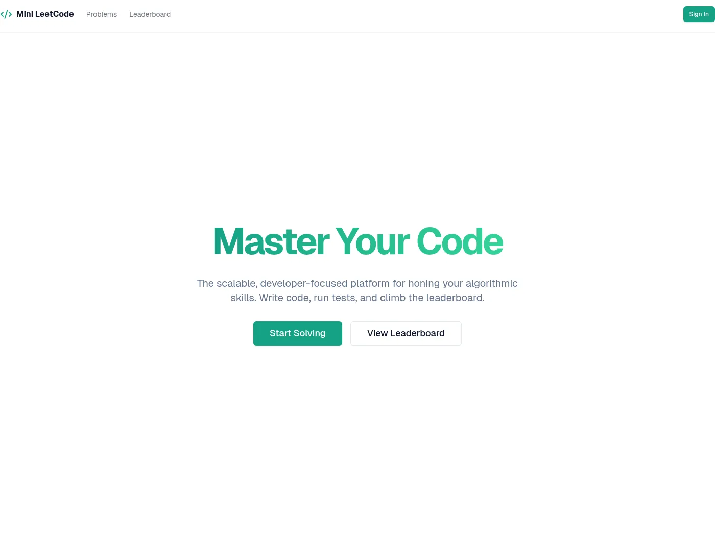 Mini LeetCode Platform