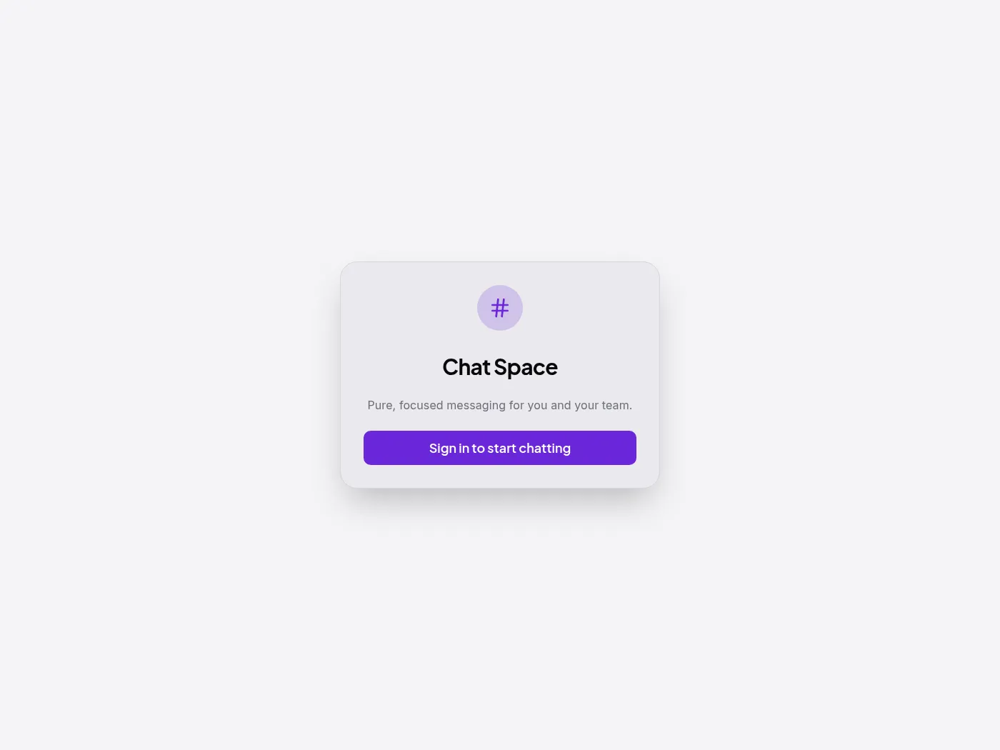 Minimalist Chat Space