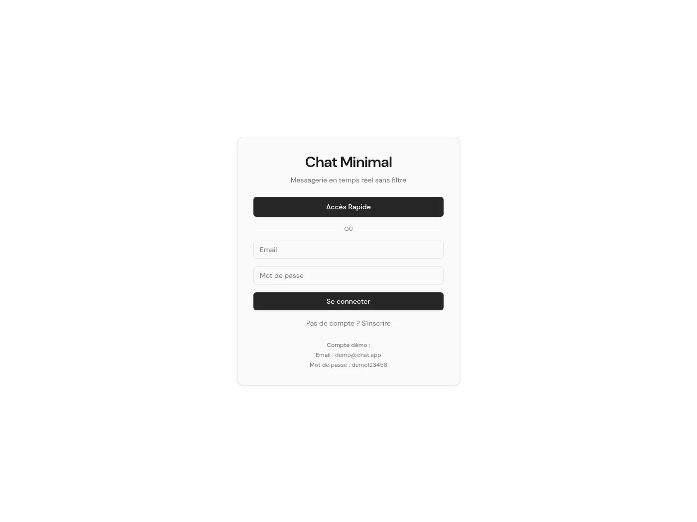 Minimal Chat Platform