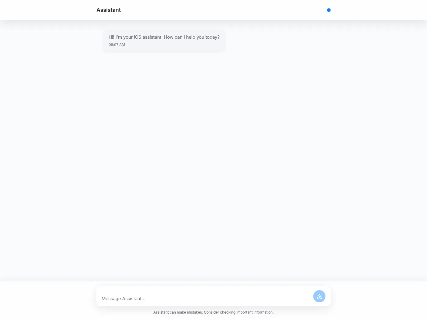 Minimalist iOS Chatbot