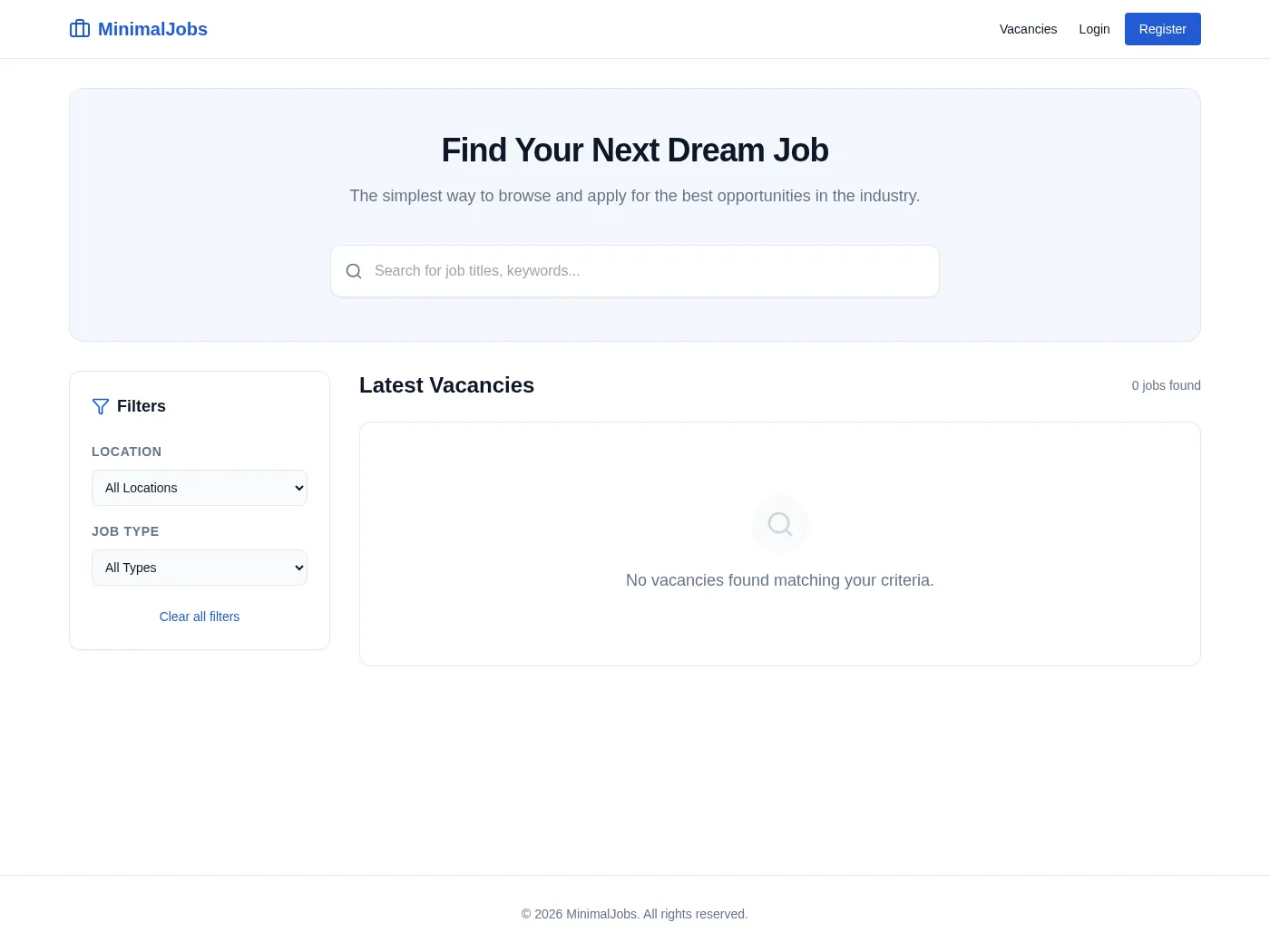 Minimal Jobs Frontend