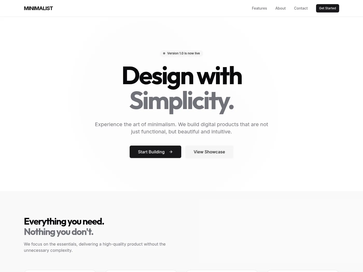 Minimalist Landing Page