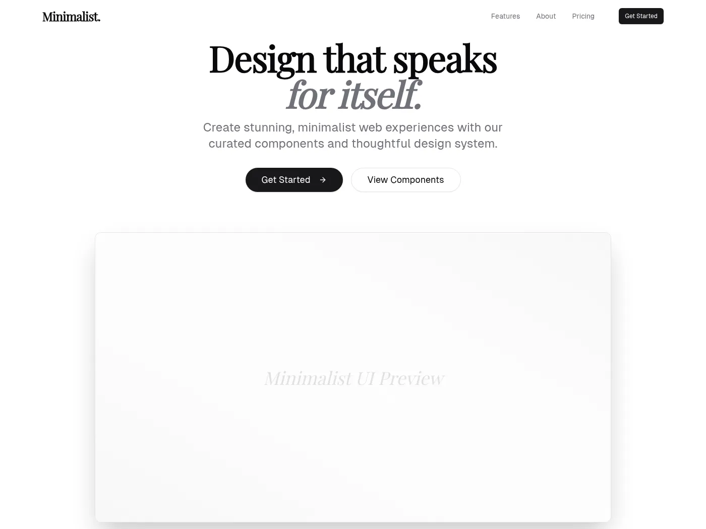 Minimalist Landing Page