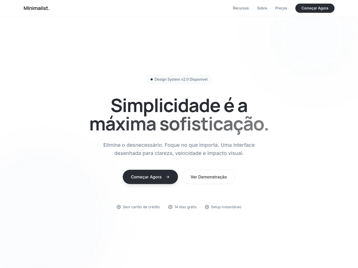 Minimal Landing Page