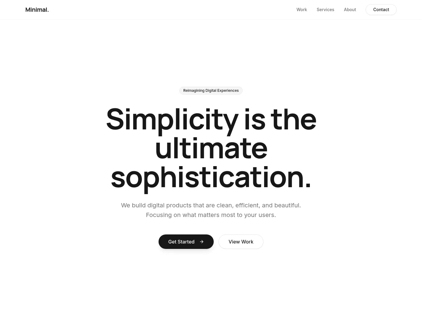 Minimalist Landing Page