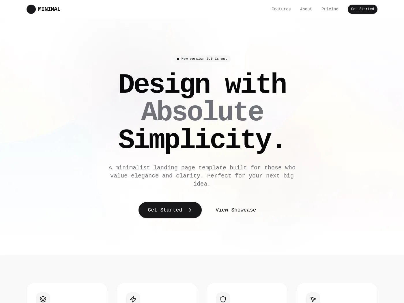 Minimalist Landing Page