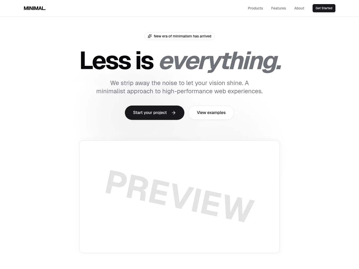 Minimalist Landing Page