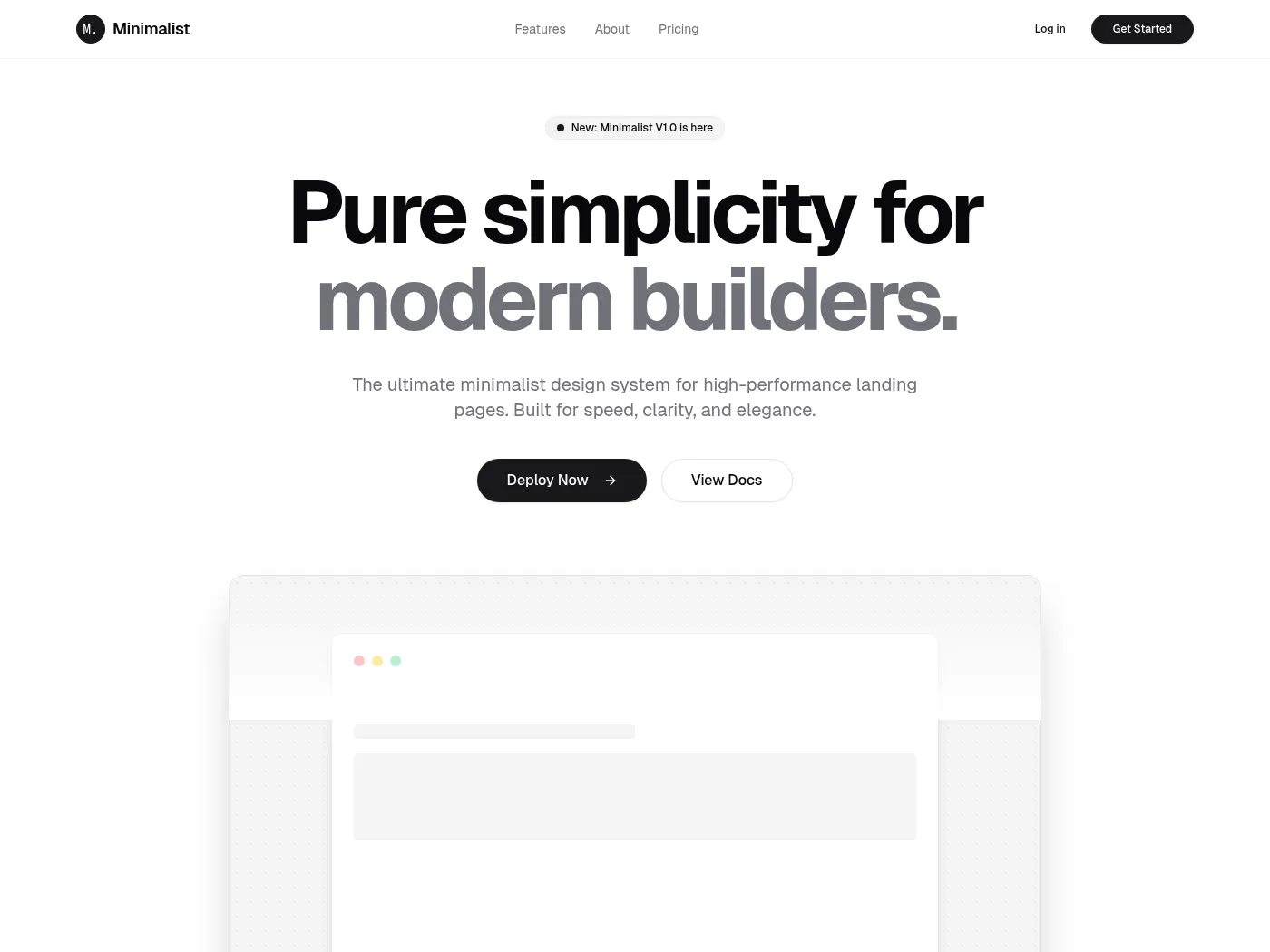 Minimalist Landing Page