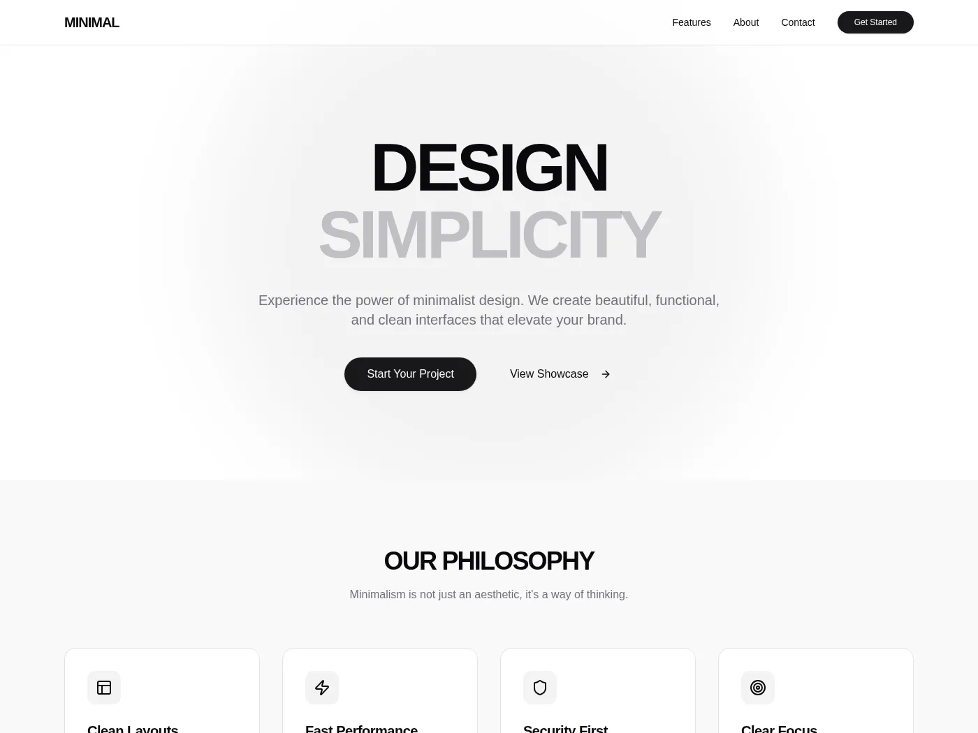 Minimalist Landing Page