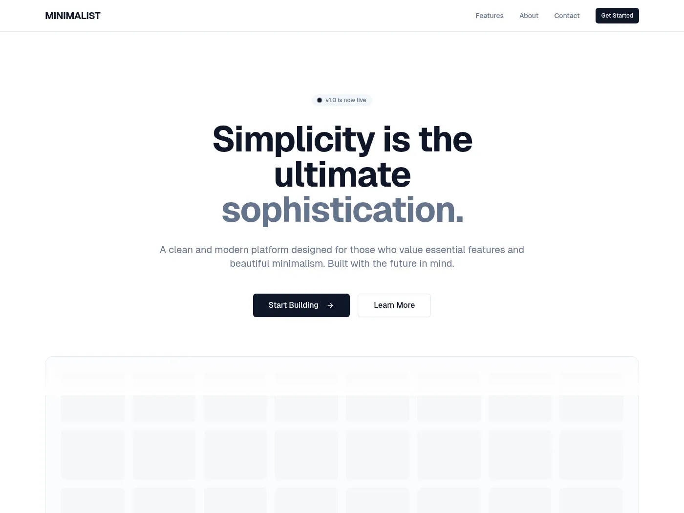 Minimalist Landing Page
