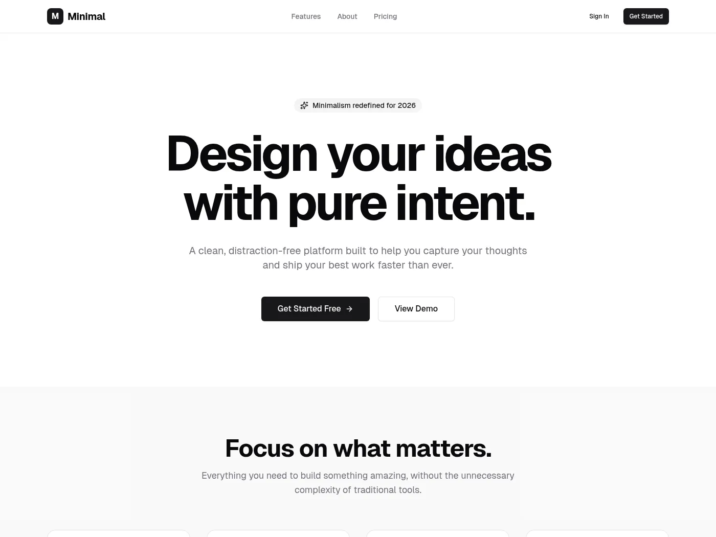 Minimalist Landing Page