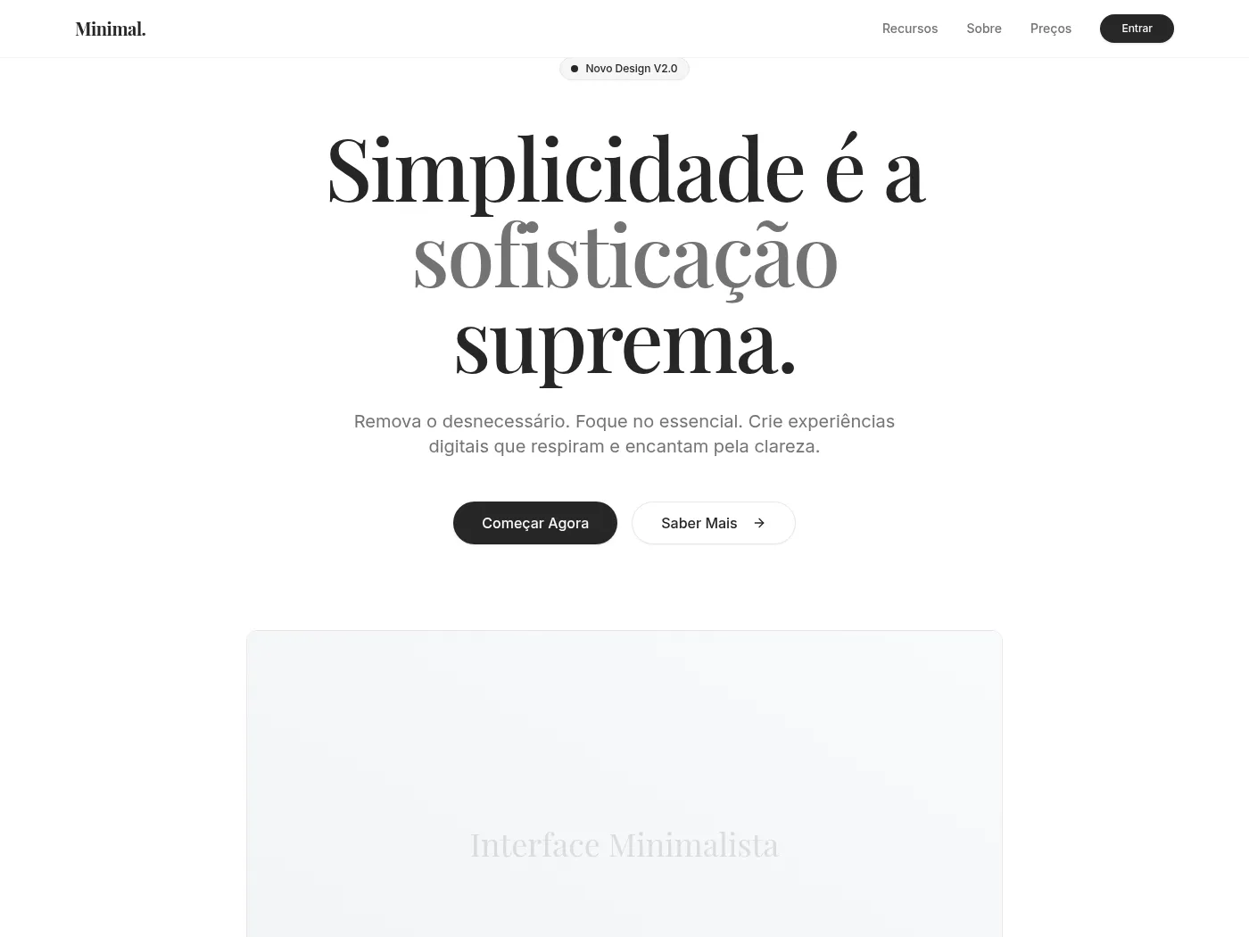 Minimalist Landing Page
