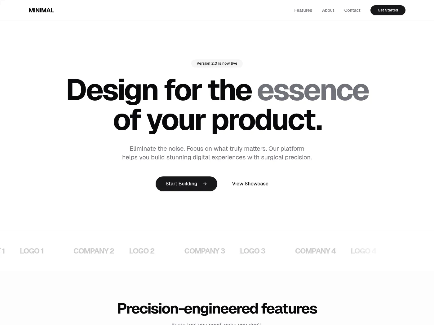 Minimal Landing Page
