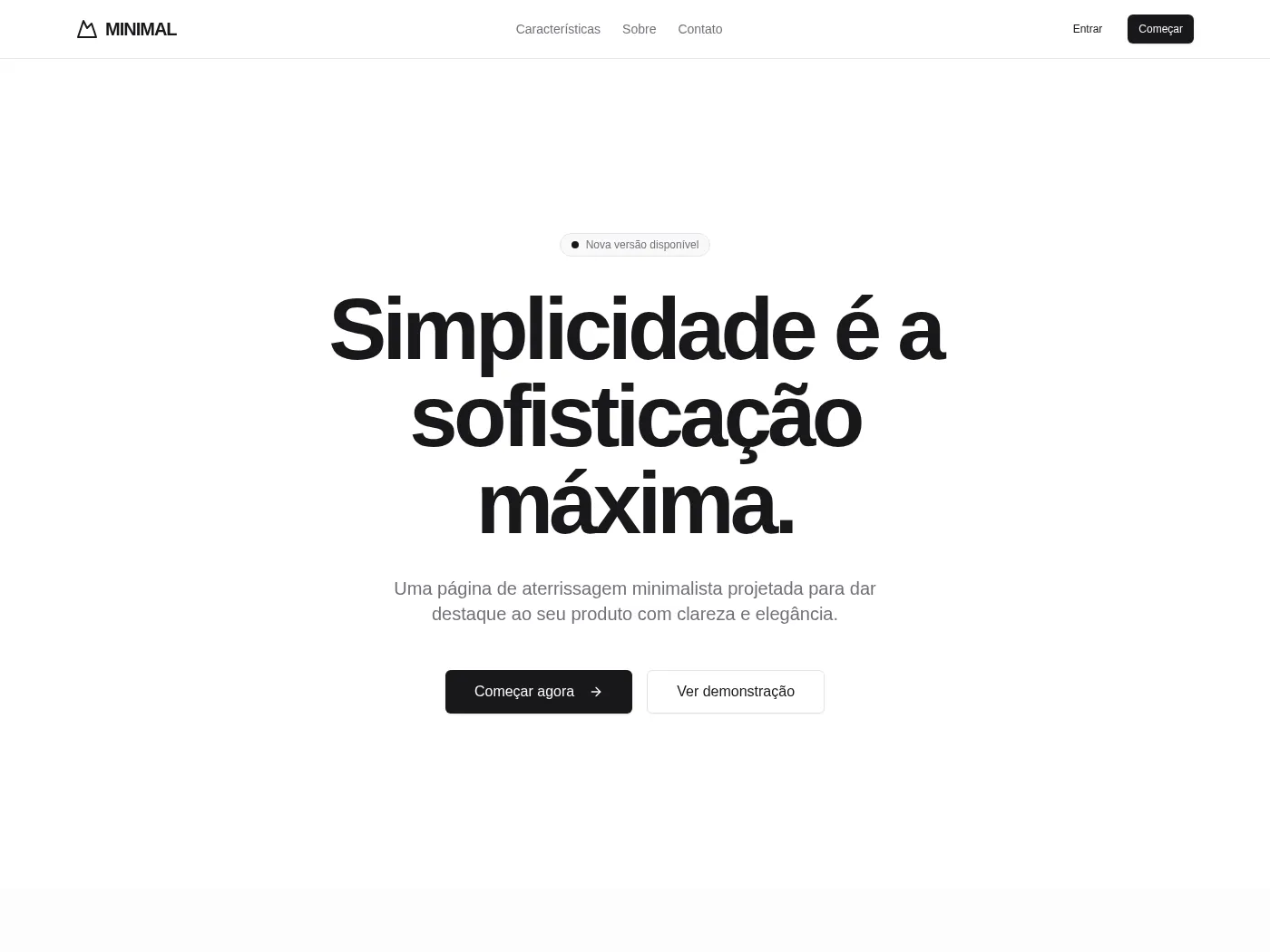 Minimalist Landing Page