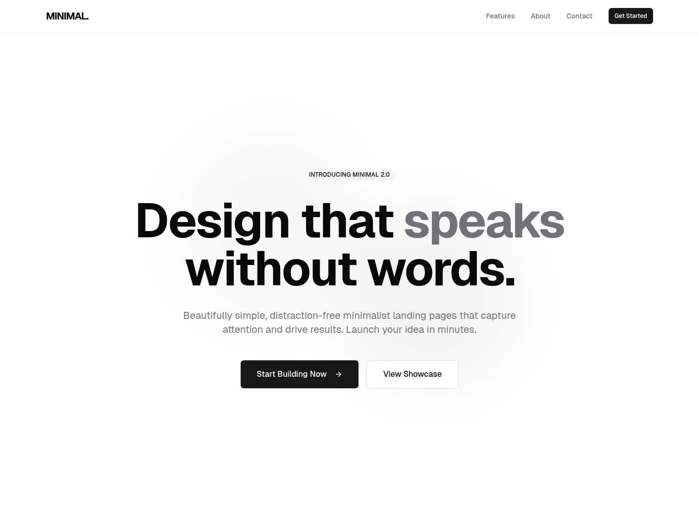Minimalist Landing Page