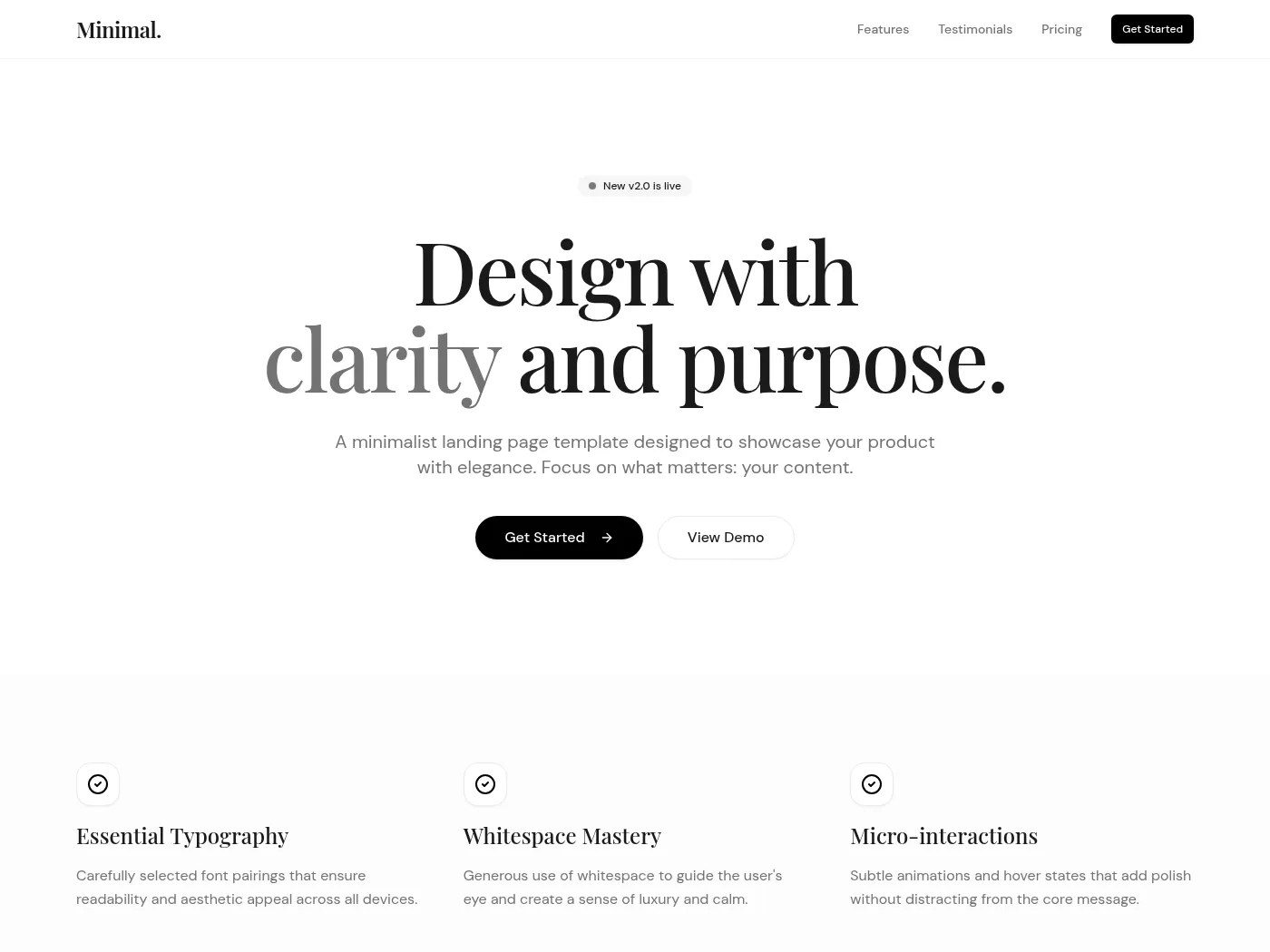 Minimal Landing Page