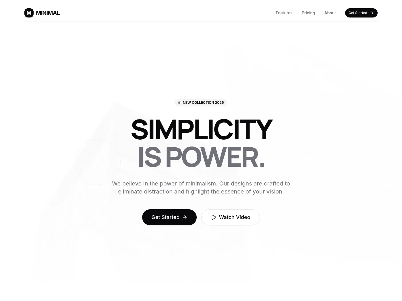 Minimalist Landing Page