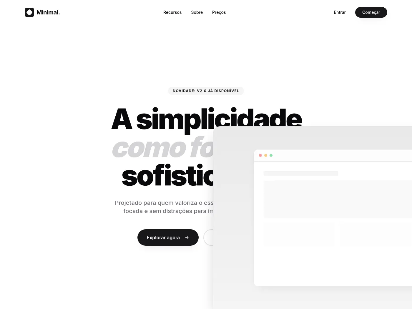 Minimal Landing Page