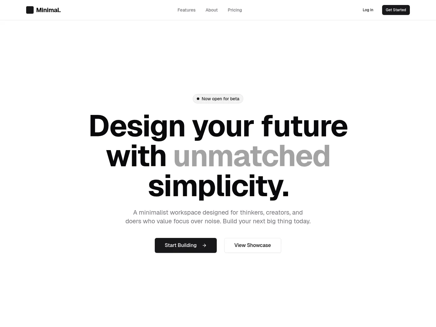 Minimalist Landing Page
