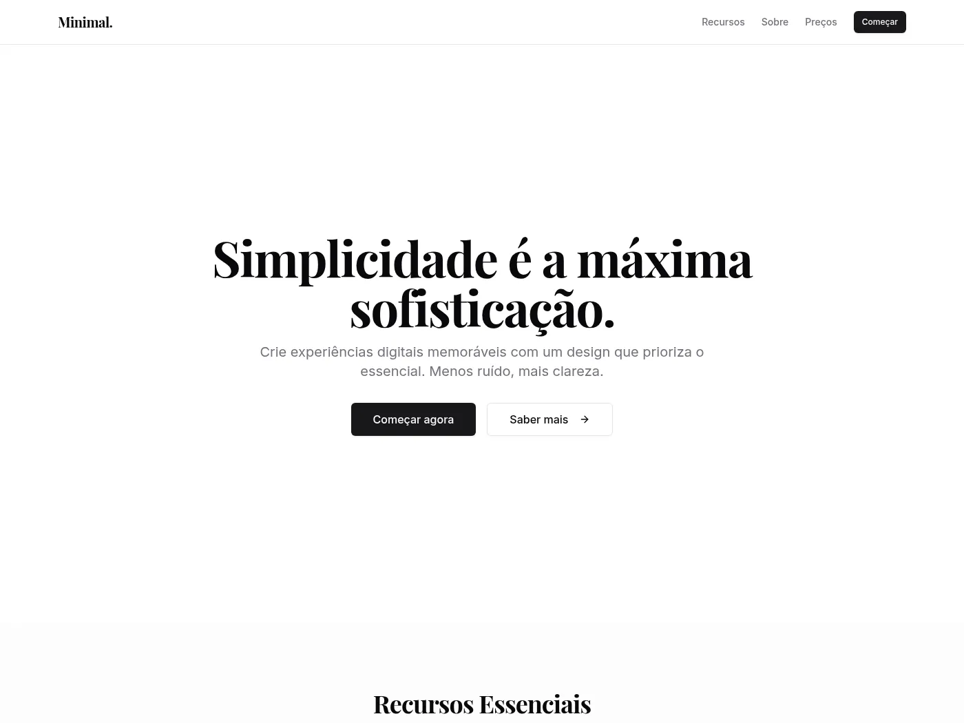 Minimalist Landing Page