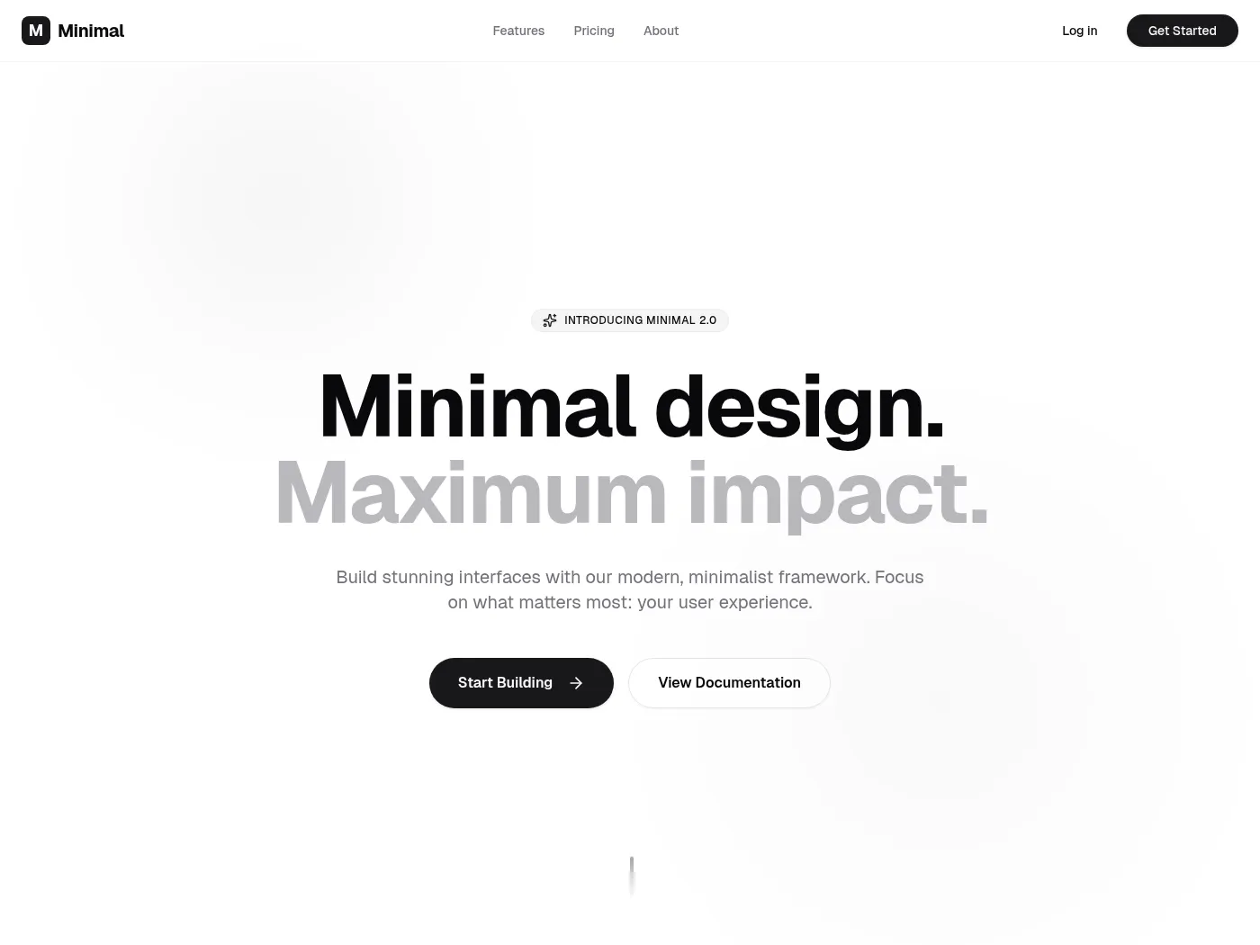 Minimalist Landing Page