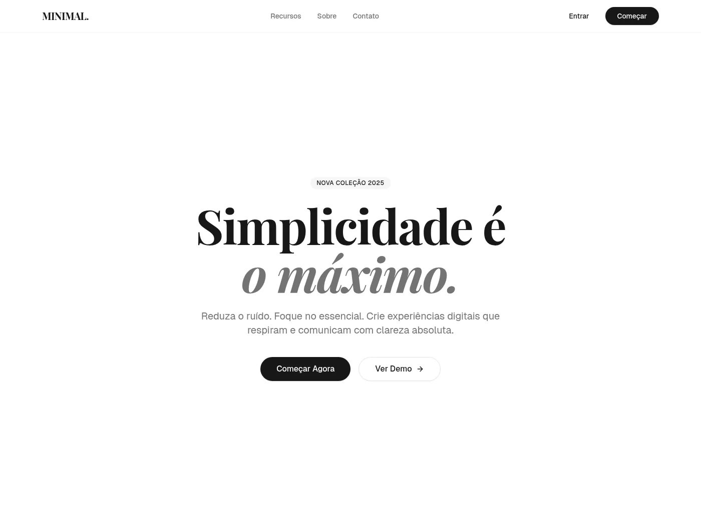 Minimal Landing Page