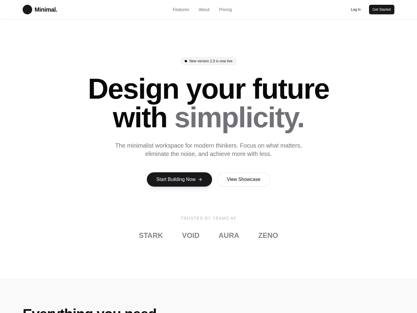 Minimalist Landing Page