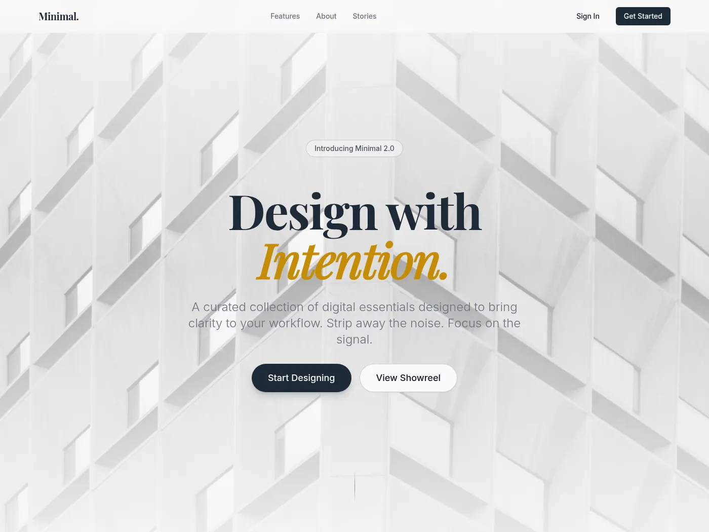 Minimal Landing Page