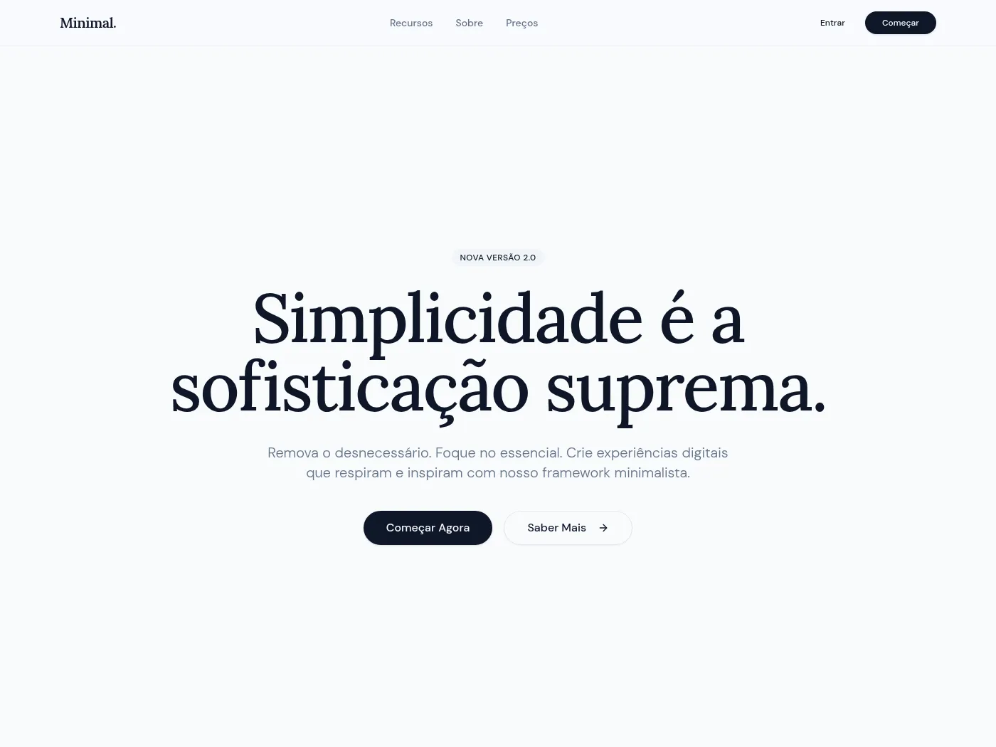 Minimalist Landing Page